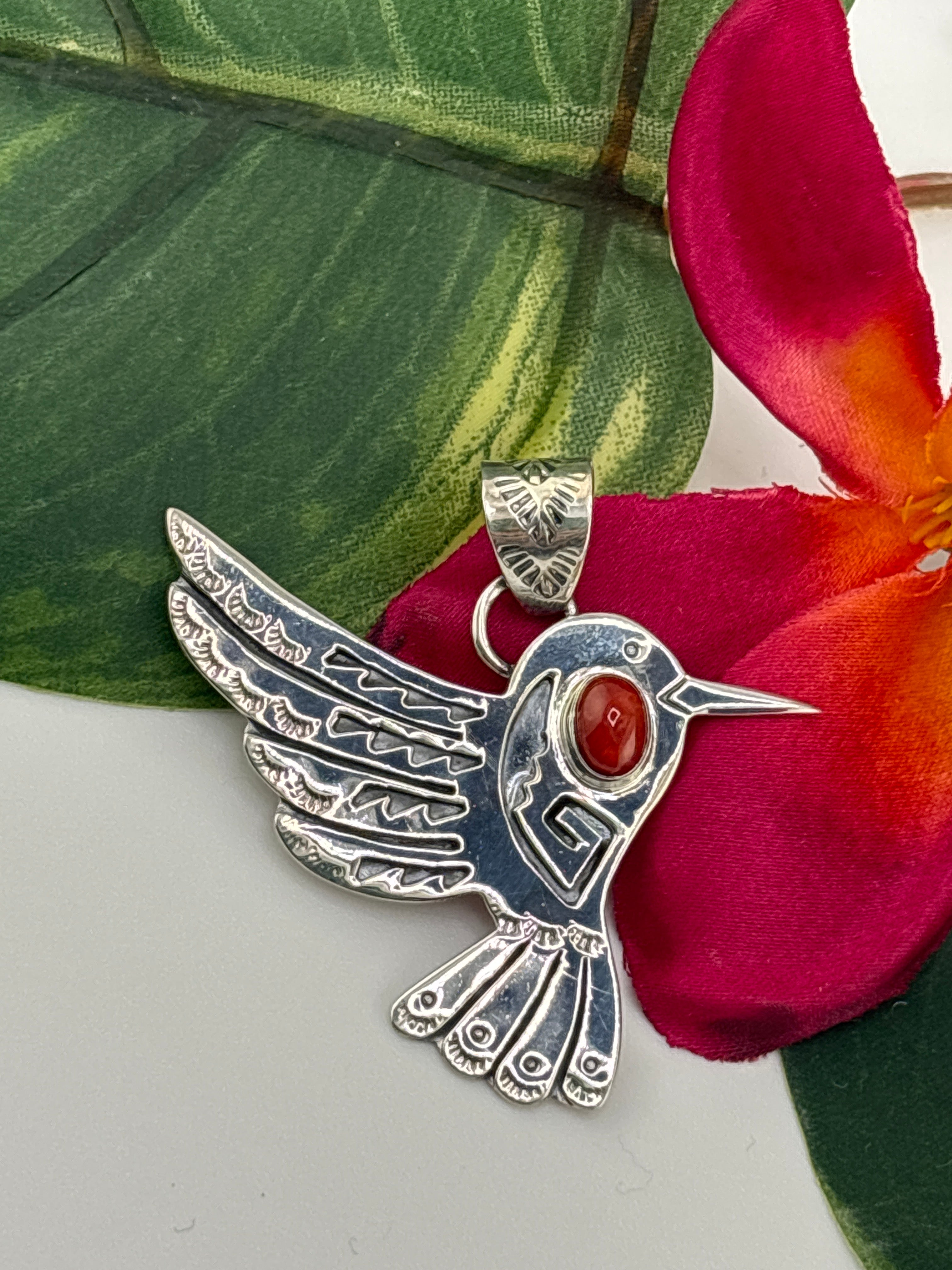 Italian Red Coral Hummingbird Pendant – The Collective Jewelry & Gems