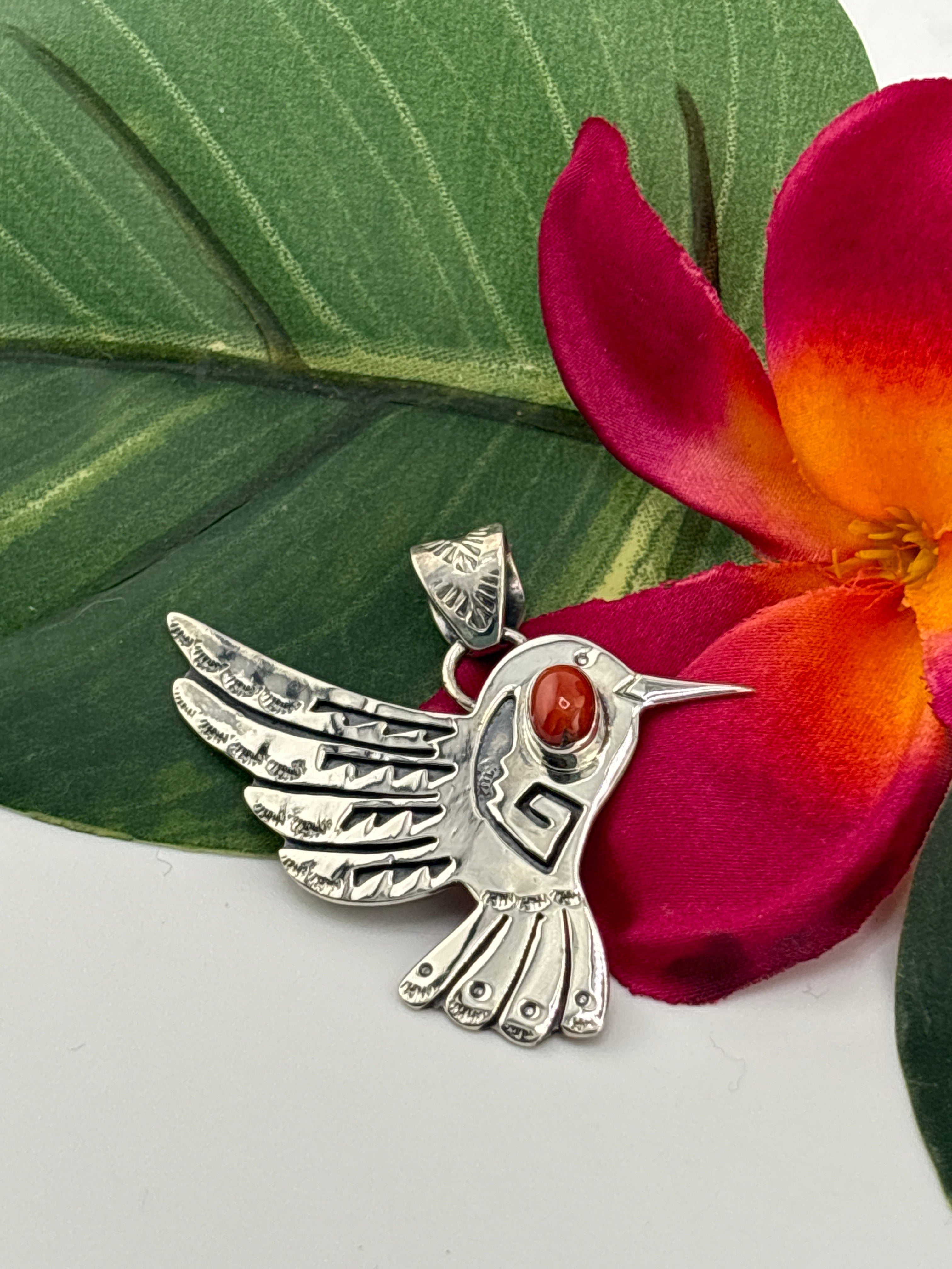 Italian Red Coral Hummingbird Pendant – The Collective Jewelry & Gems