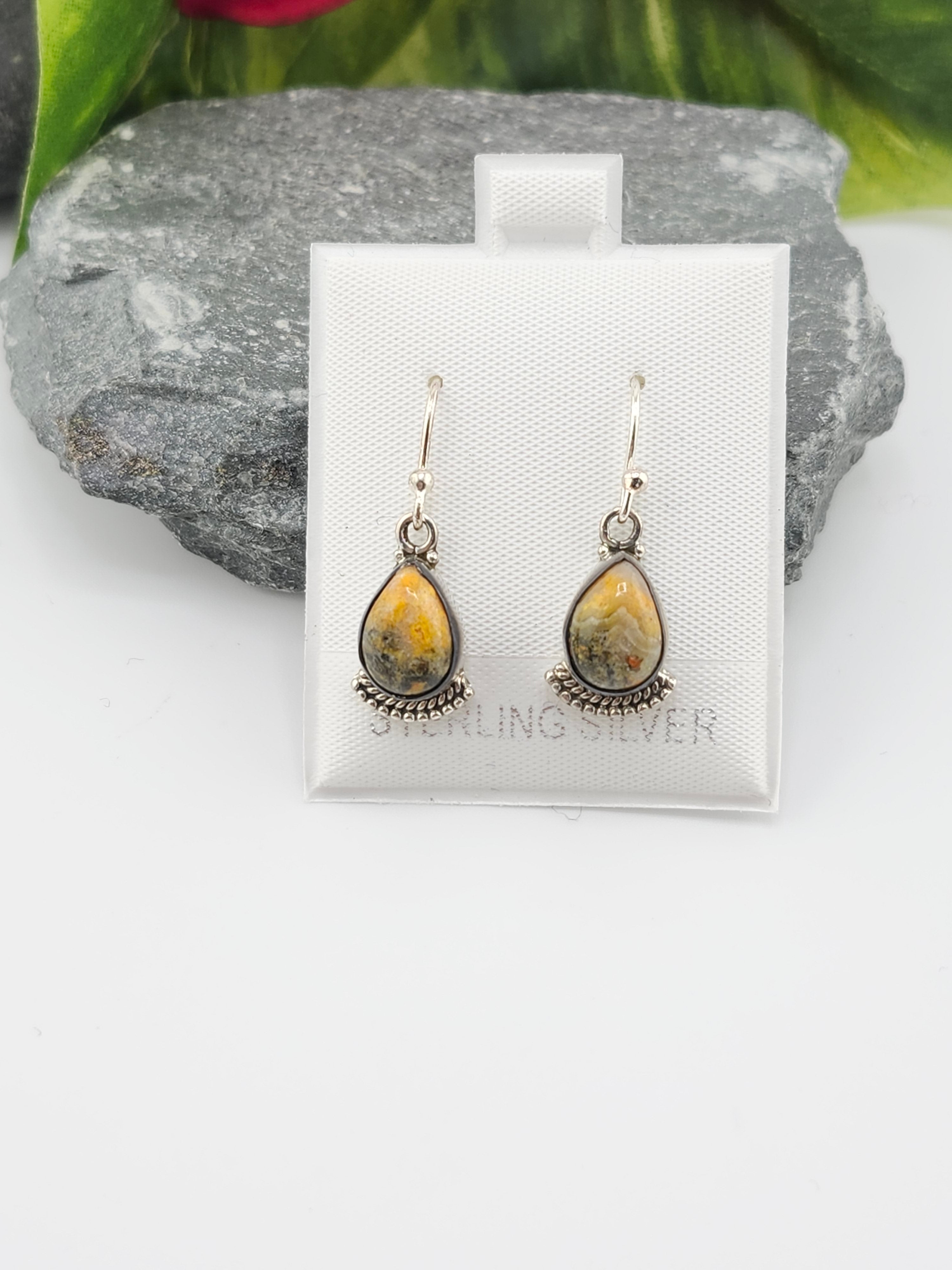 Bumblebee Jasper Teardrop Dangle Earrings – The Collective Jewelry & Gems