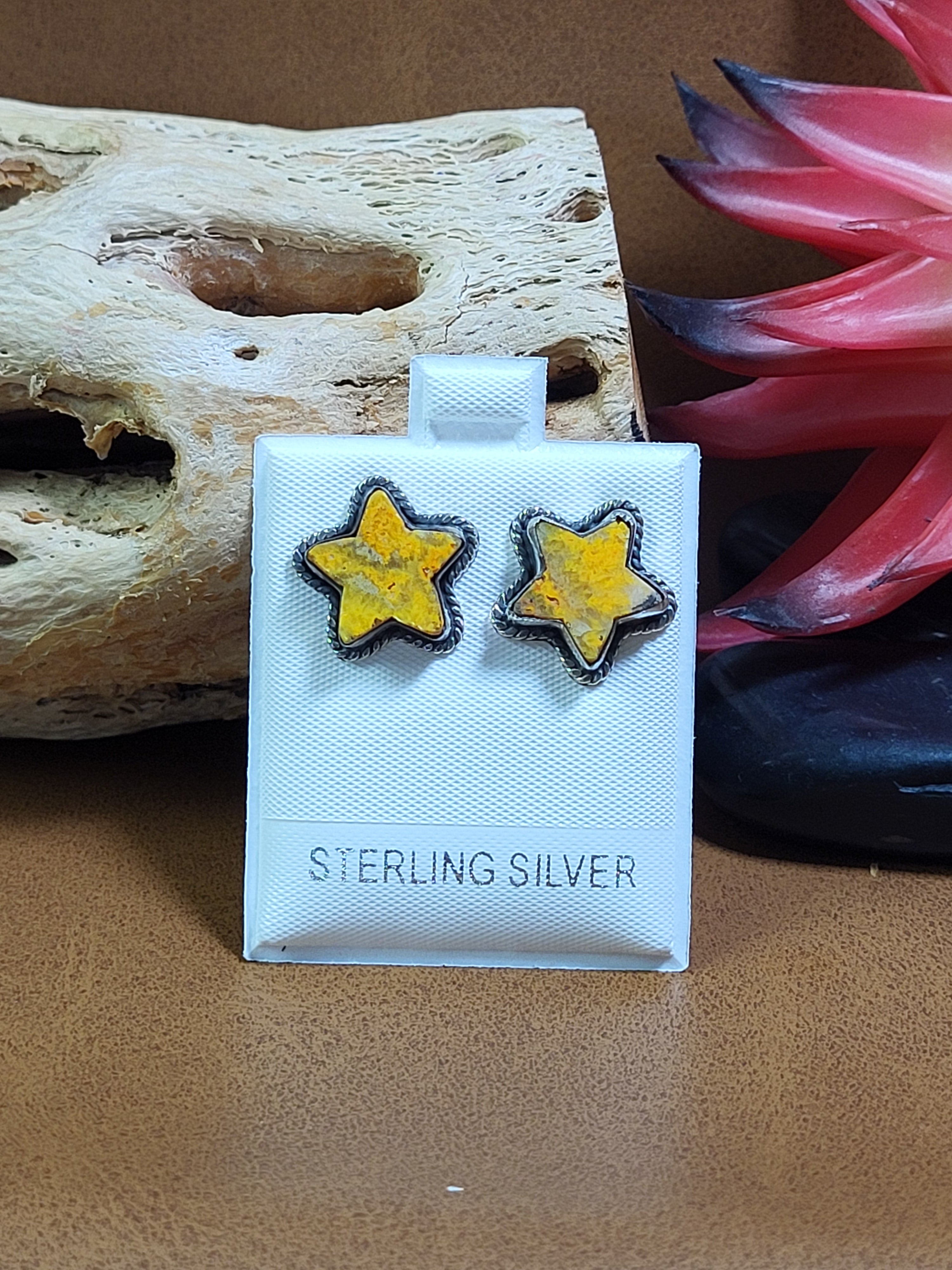 Natural Bumblebee Jasper Studs 925 Sterling Silver – The Collective ...